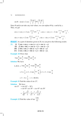 maths TRIGONOMETRIC FUNCTIONS | PDF