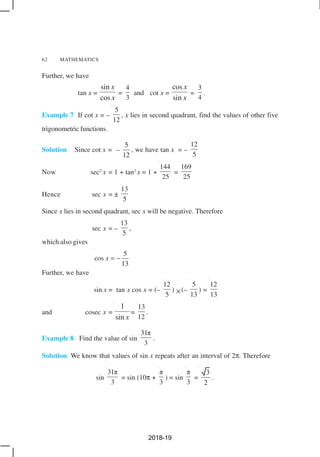 maths TRIGONOMETRIC FUNCTIONS | PDF