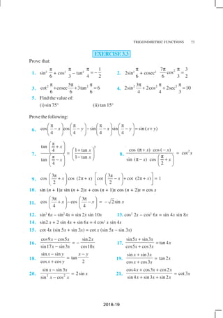 maths TRIGONOMETRIC FUNCTIONS | PDF
