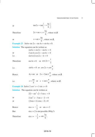 maths TRIGONOMETRIC FUNCTIONS | PDF