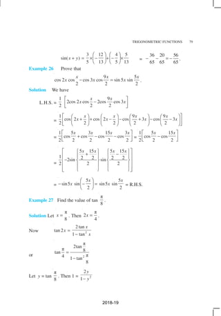 maths TRIGONOMETRIC FUNCTIONS | PDF