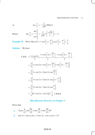 maths TRIGONOMETRIC FUNCTIONS | PDF
