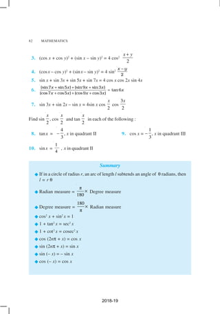 maths TRIGONOMETRIC FUNCTIONS | PDF