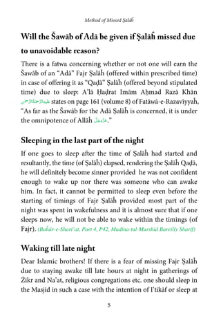 Method Of Missed Salah | PDF | Islam | Religion & Spirituality
