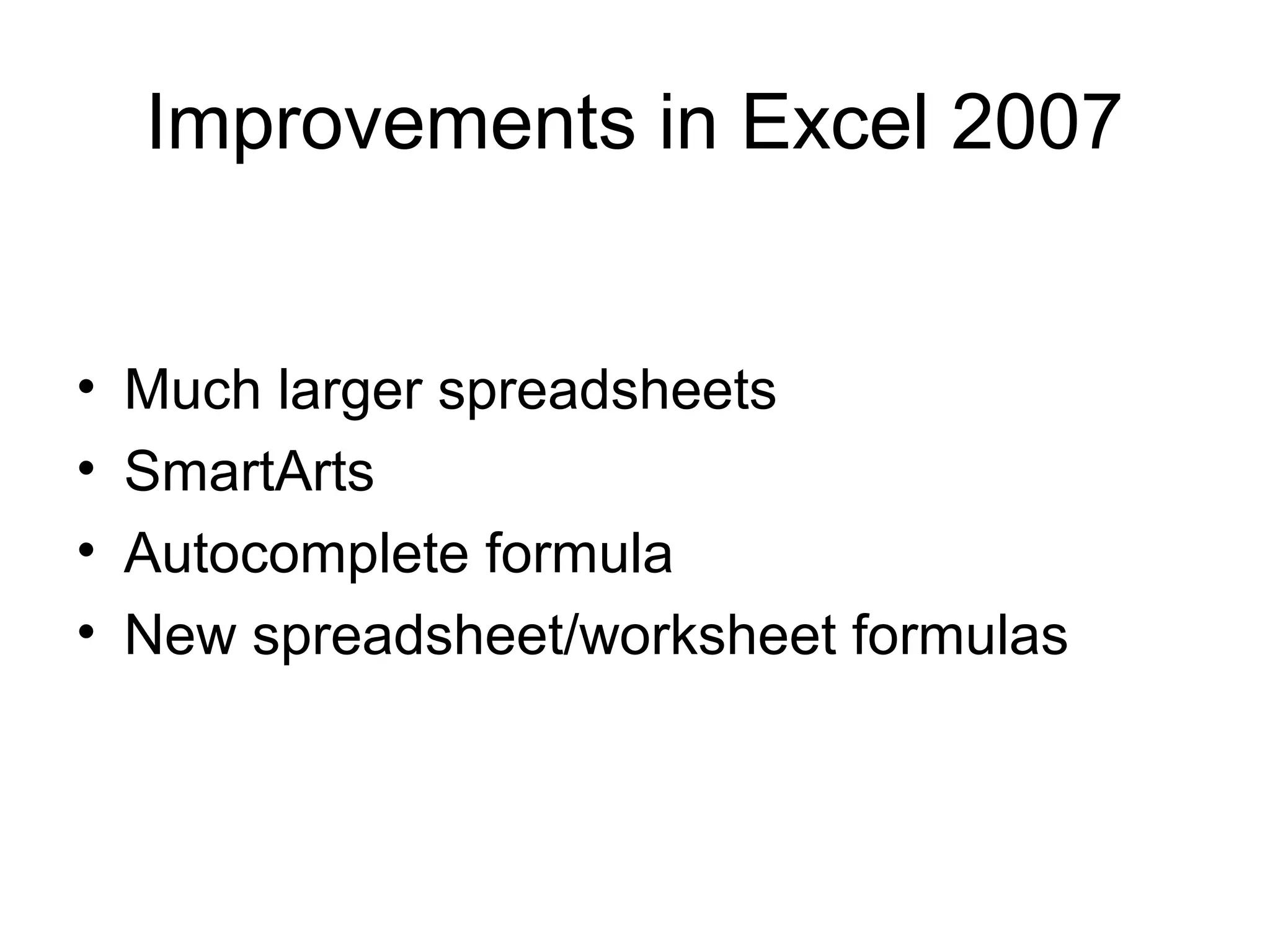 11 microsoft excel 2007 | PPT