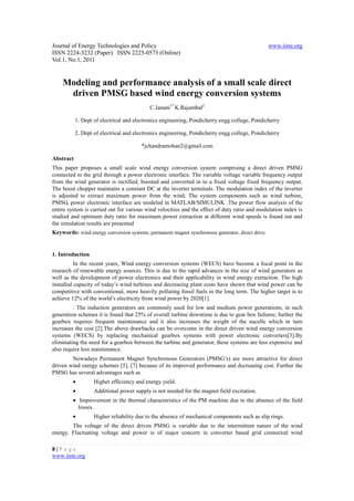 11.modeling and performance analysis of a small scale direct driven pmsg based wind energy ...
