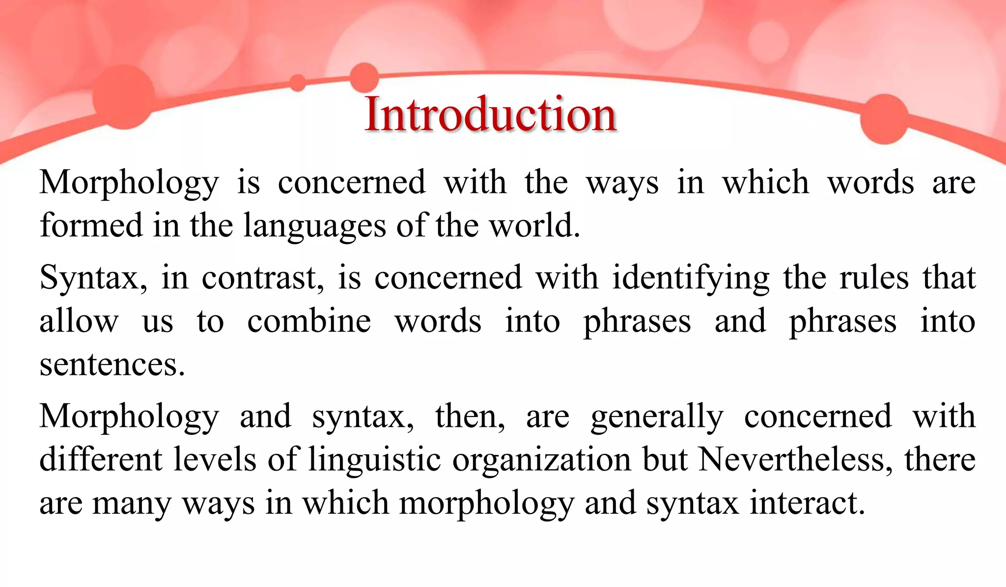 Morphology-Syntax Interface | PPTX