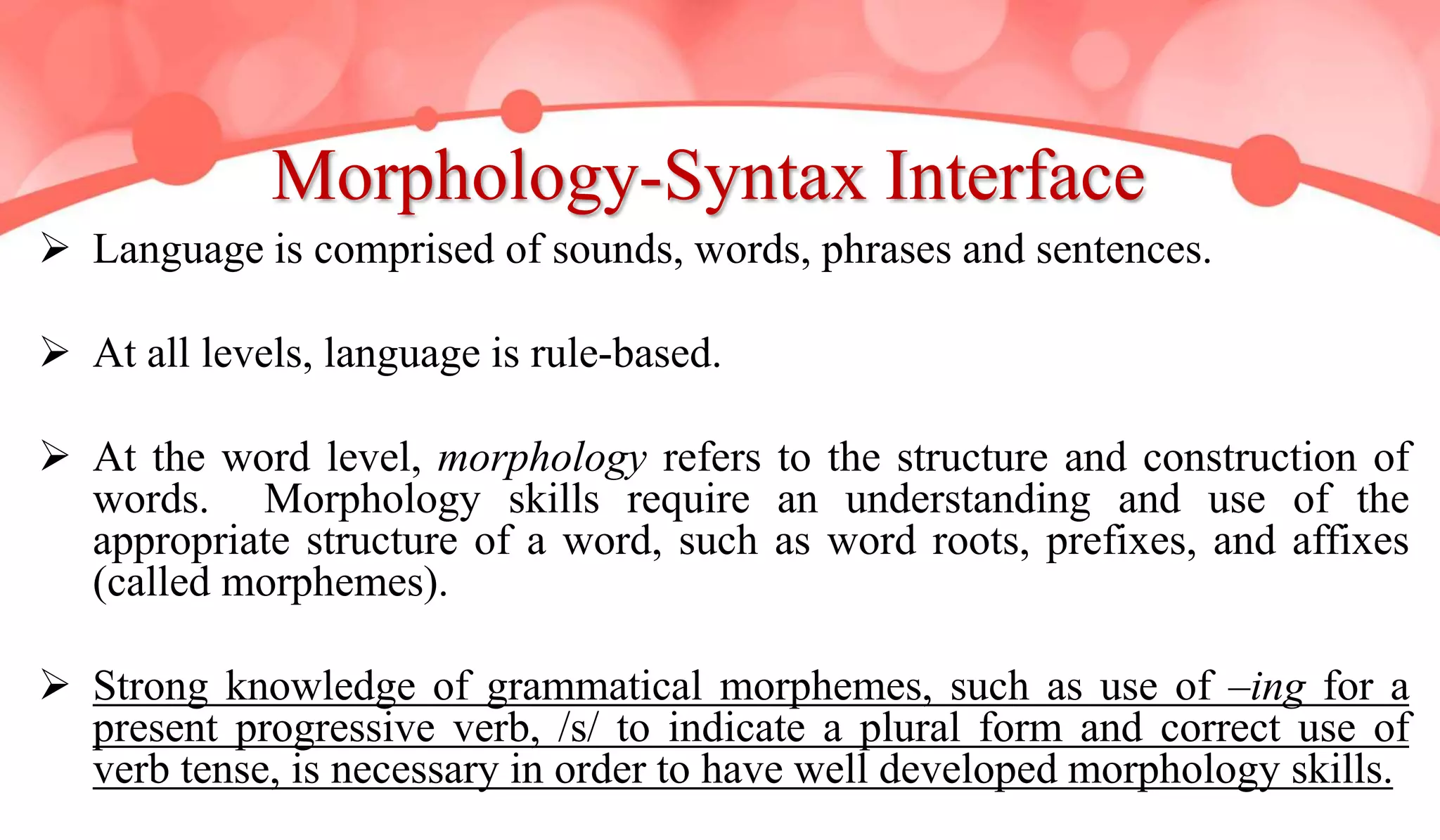 Morphology-Syntax Interface | PPTX