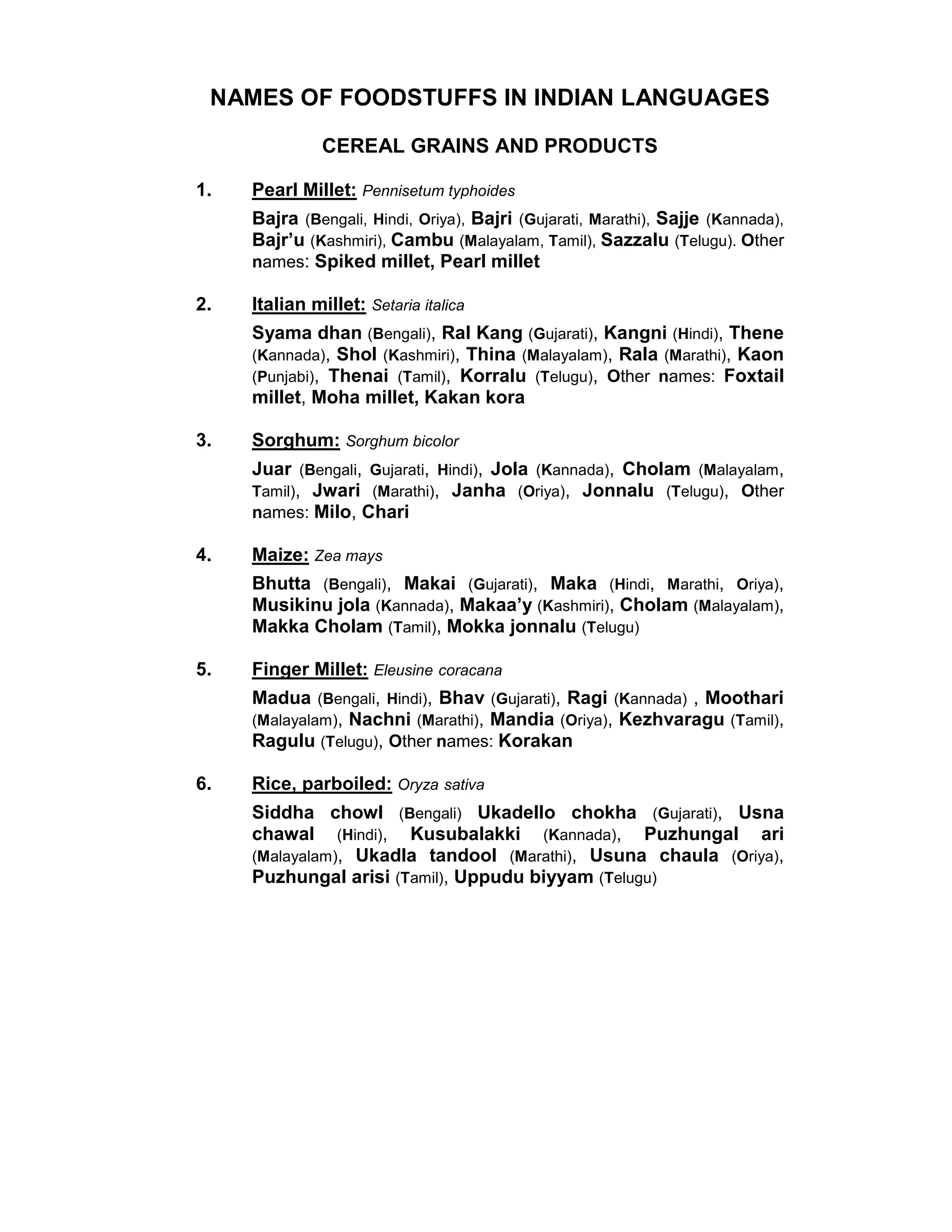 11 names-of-foodstuffs-in-indian-languages | PDF