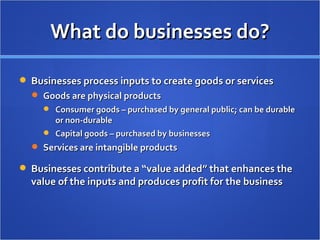 1.1 Nature Of Business Activity | PPT