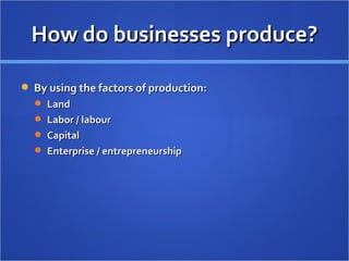 1.1 Nature Of Business Activity | PPT | Business | Business and Finance