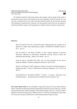 11.optimization by heuristic procedure of scheduling constraints in manufacturing system | PDF