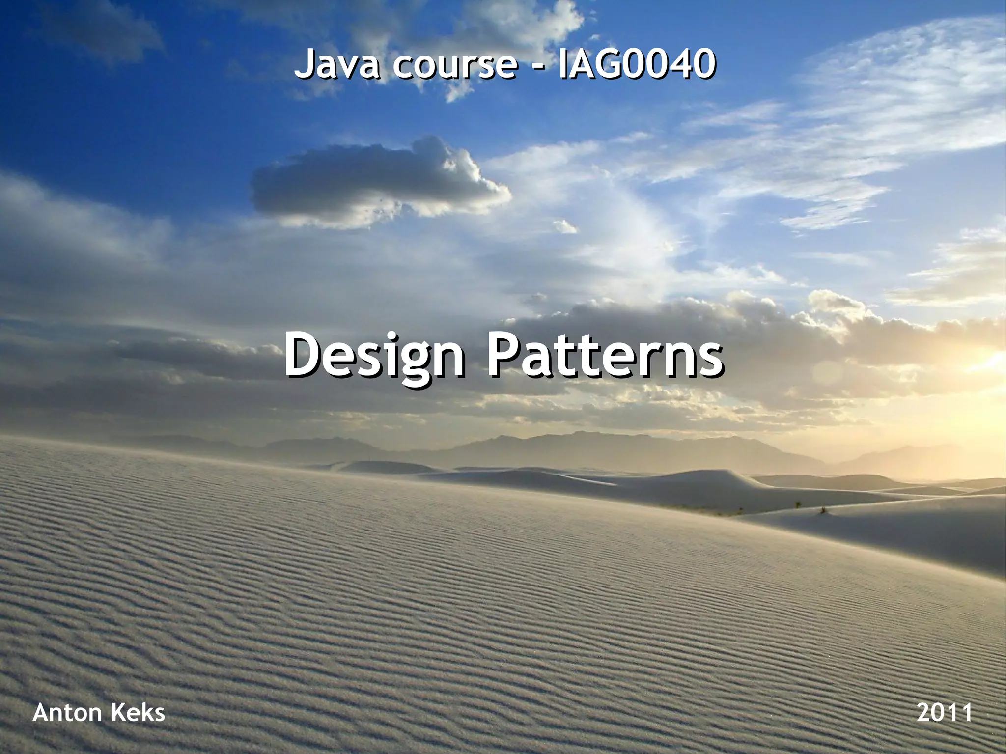 Java Course 11: Design Patterns | PDF