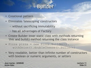 Java Course 11: Design Patterns | PDF