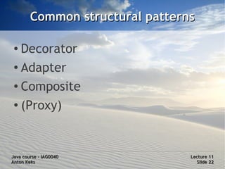 Java Course 11: Design Patterns | PDF