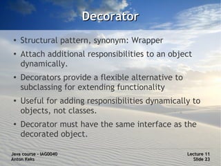 Java Course 11: Design Patterns | PPT | Free Download