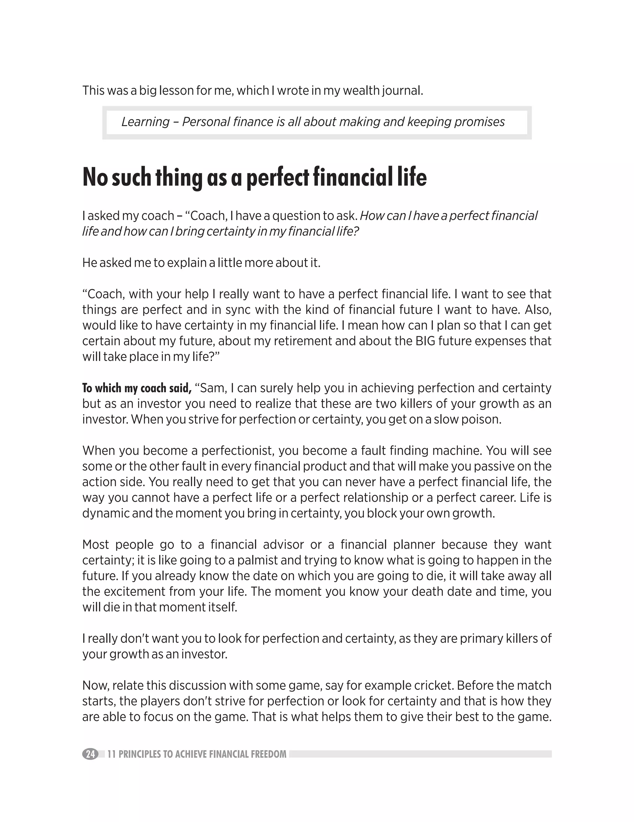 11 principles to achieve financial freedom sample chapter | PDF