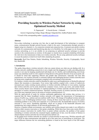 11.providing security to wireless packet networks by using optimized security method | PDF