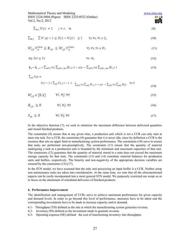 11.quantitative approach for theory of constraints in manufacturing | PDF