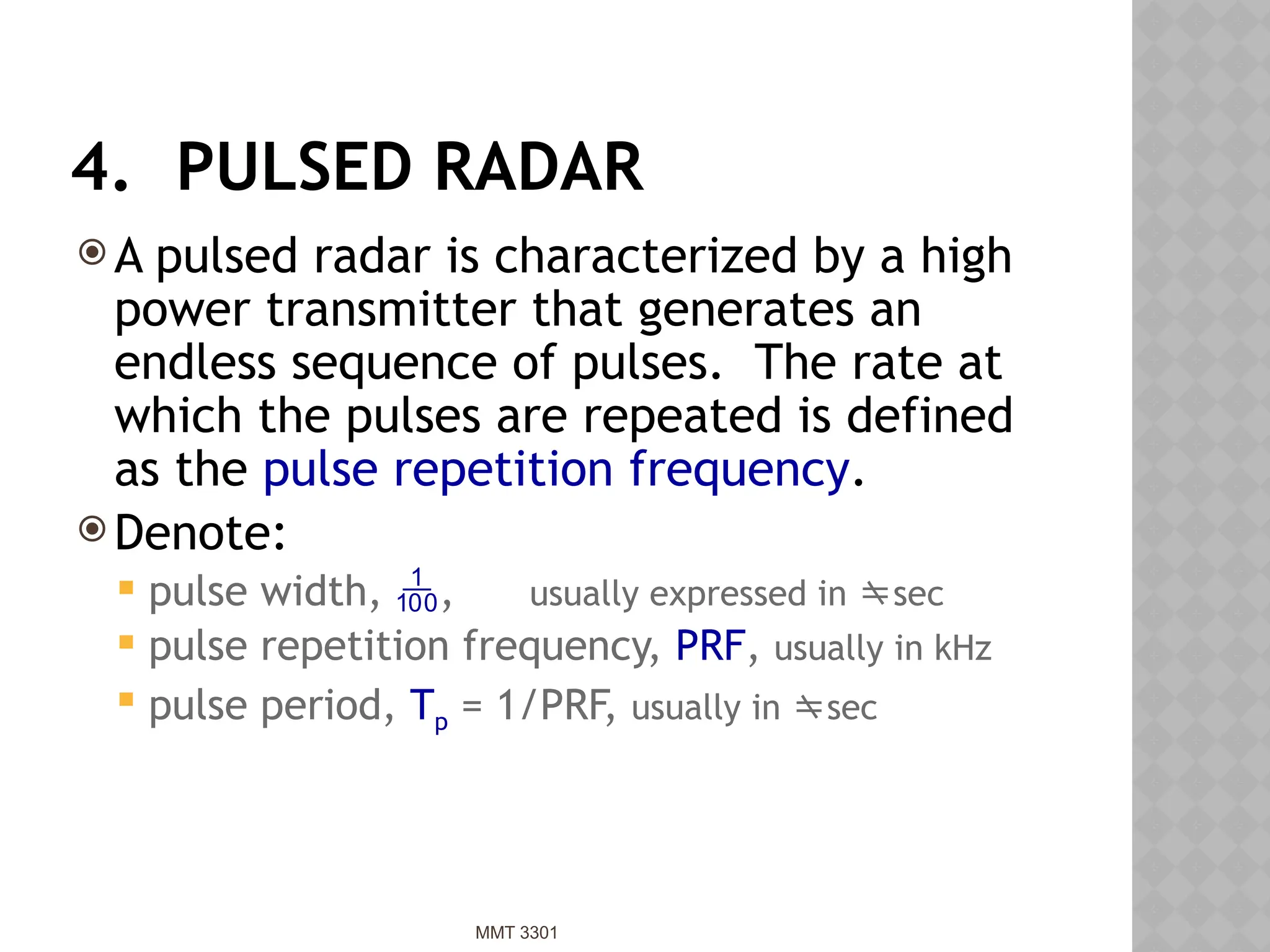 11-Radar-Fundamentals-Principles of radar Radar antenna Radar modes ...
