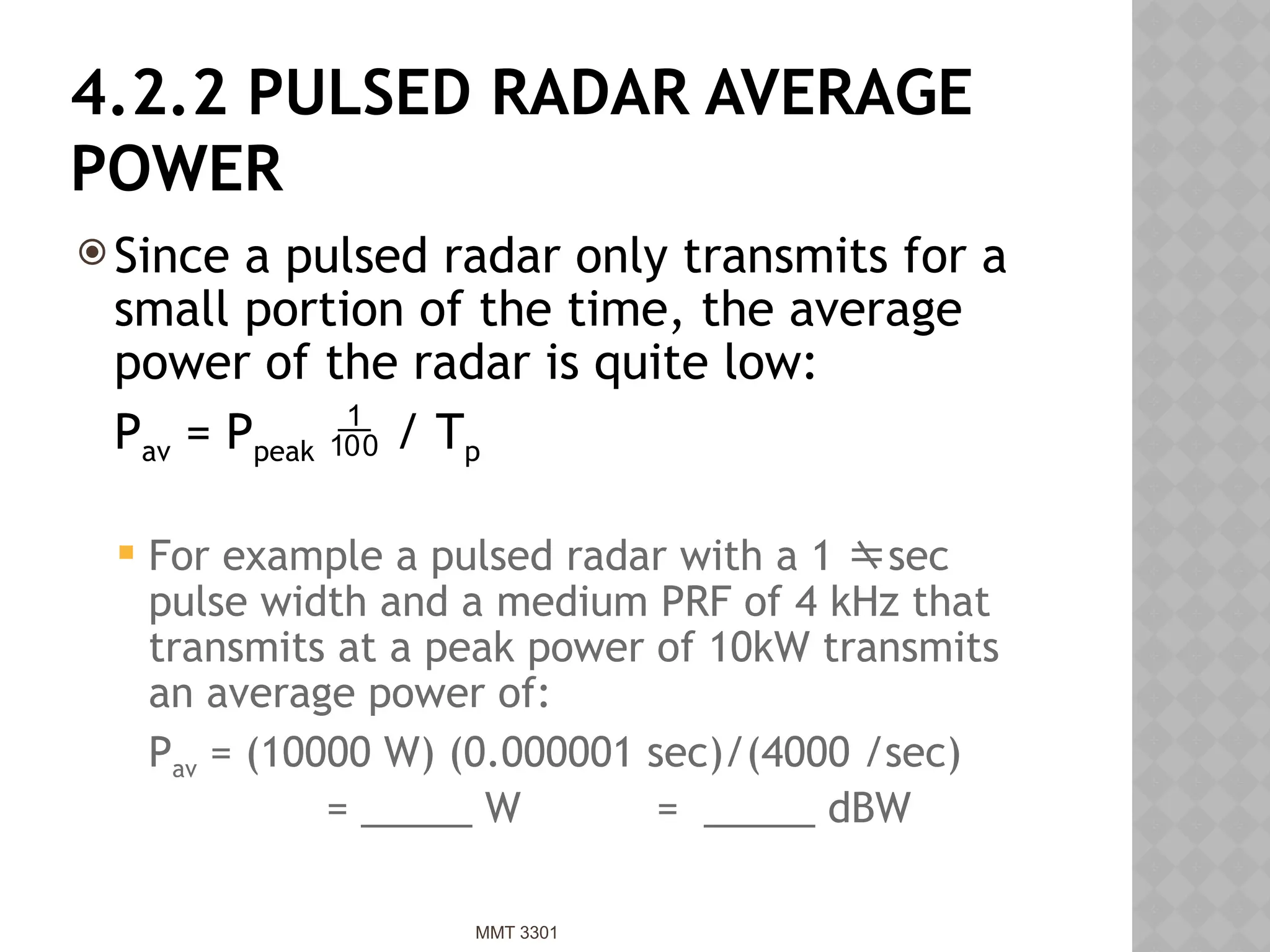 11-Radar-Fundamentals-Principles of radar Radar antenna Radar modes Pulsed radar Doppler radar ...