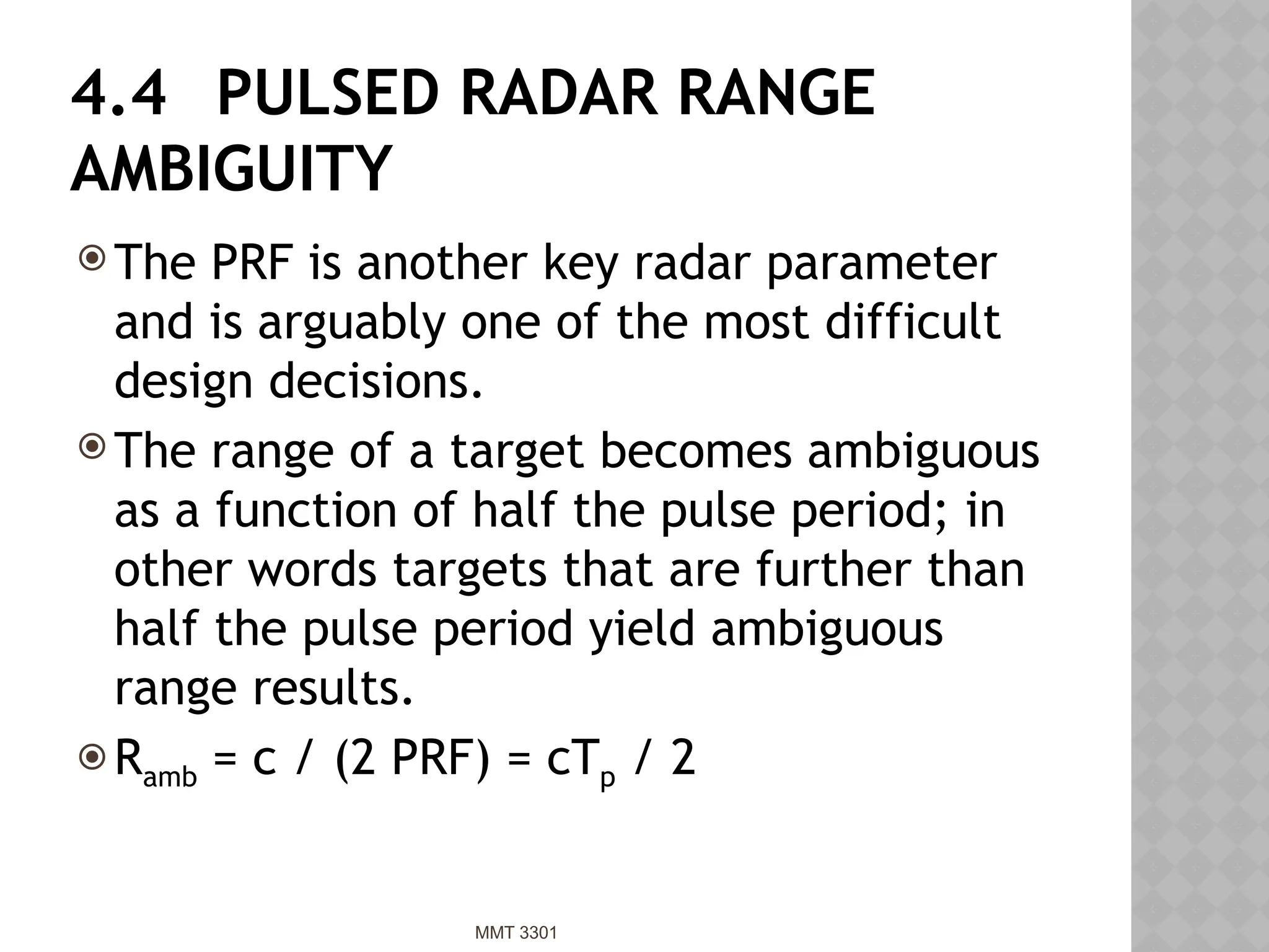 11-Radar-Fundamentals-Principles of radar Radar antenna Radar modes ...