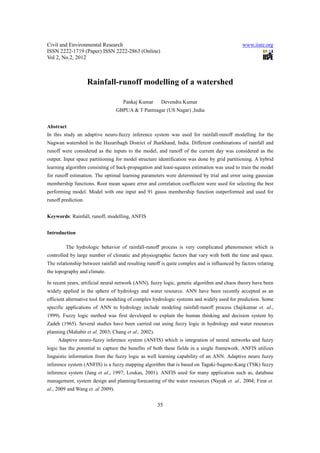11.rainfall runoff modelling of a watershed | PDF