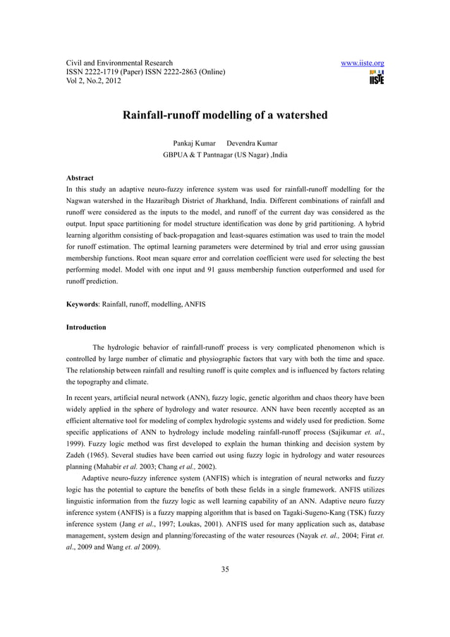 11.rainfall runoff modelling of a watershed | PDF