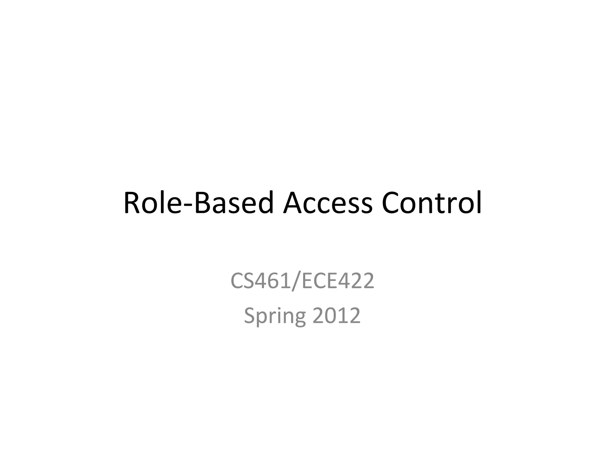 Role ‐based Access Control Basic Rbac Illustrated Ppt