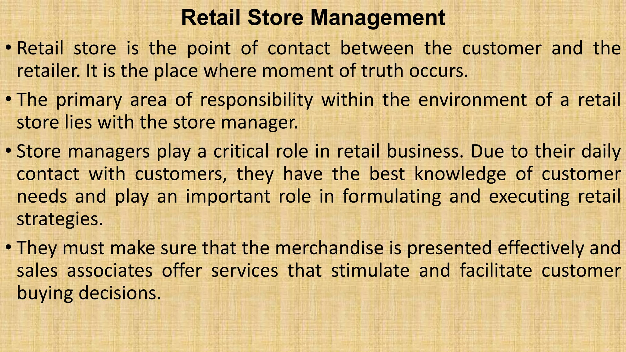 11 Retail Store Management | PPTX
