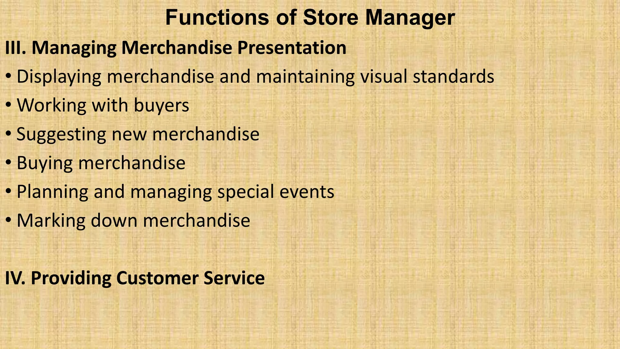 11 Retail Store Management | PPTX
