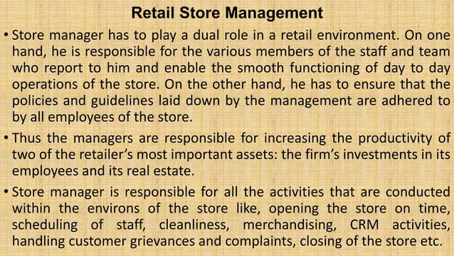 11 Retail Store Management | PPTX | Retail Industry | Industries