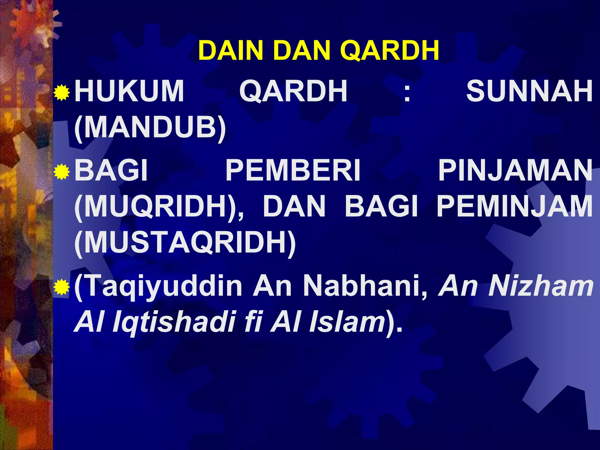 06.3 RINGKASAN HUKUM RIBA, QARD, & DAIN | PPSX
