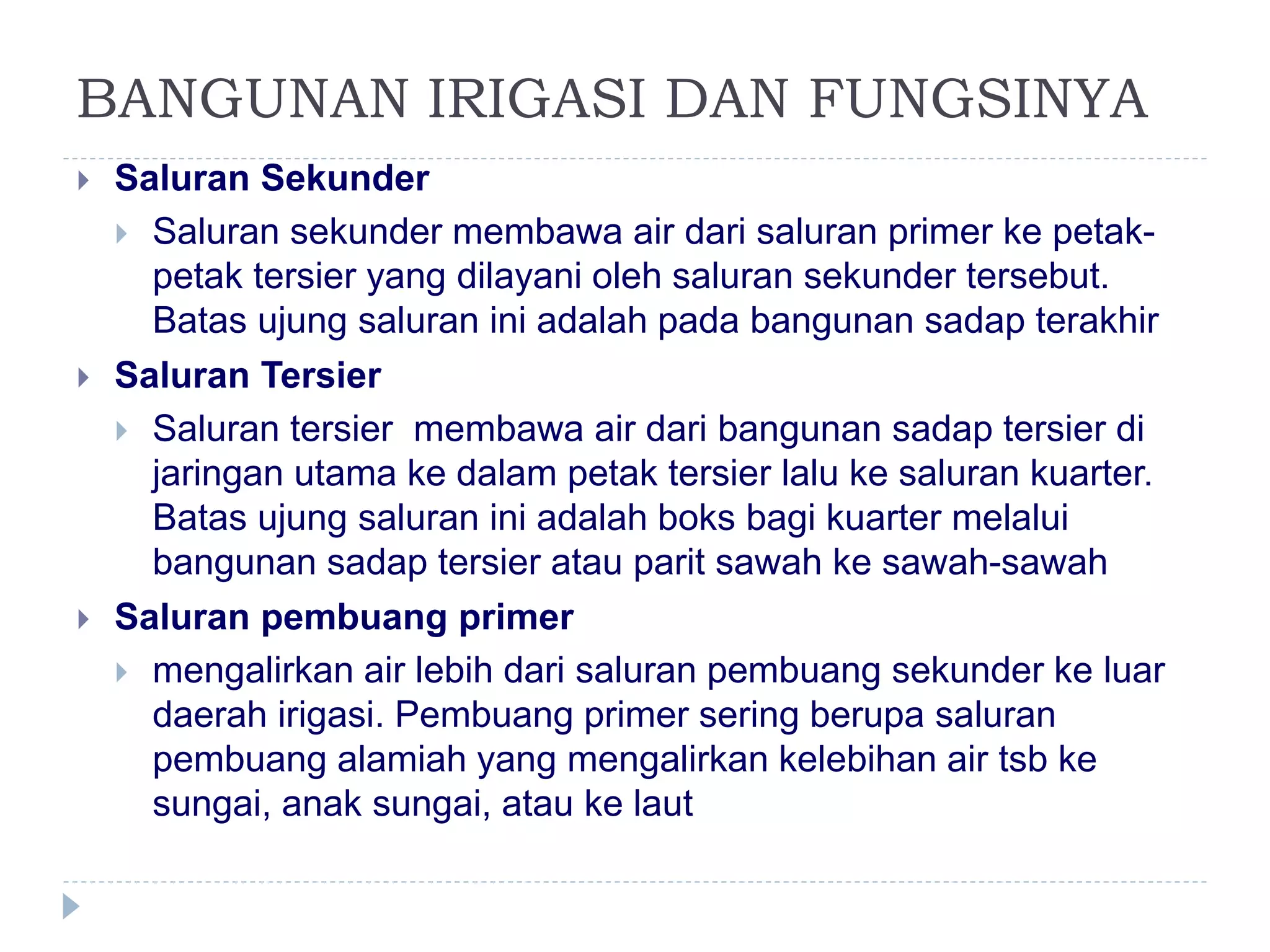 11 sistem jaringan dan bangunan irigasi | PPTX