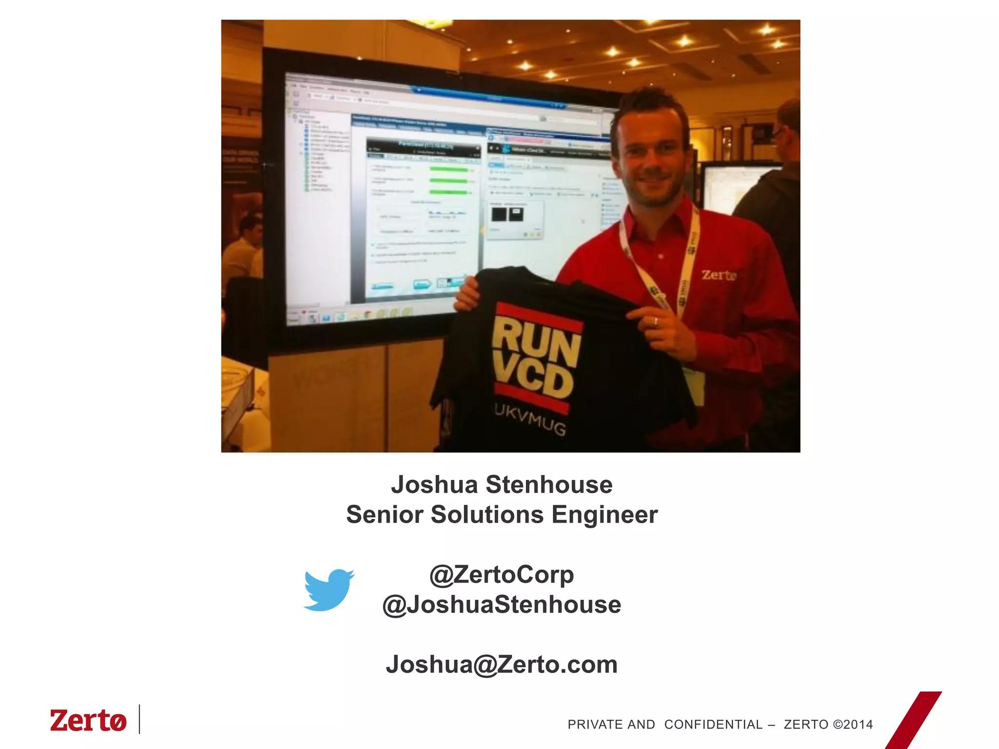 Zerto - Software Defined Disaster Recovery | PPT