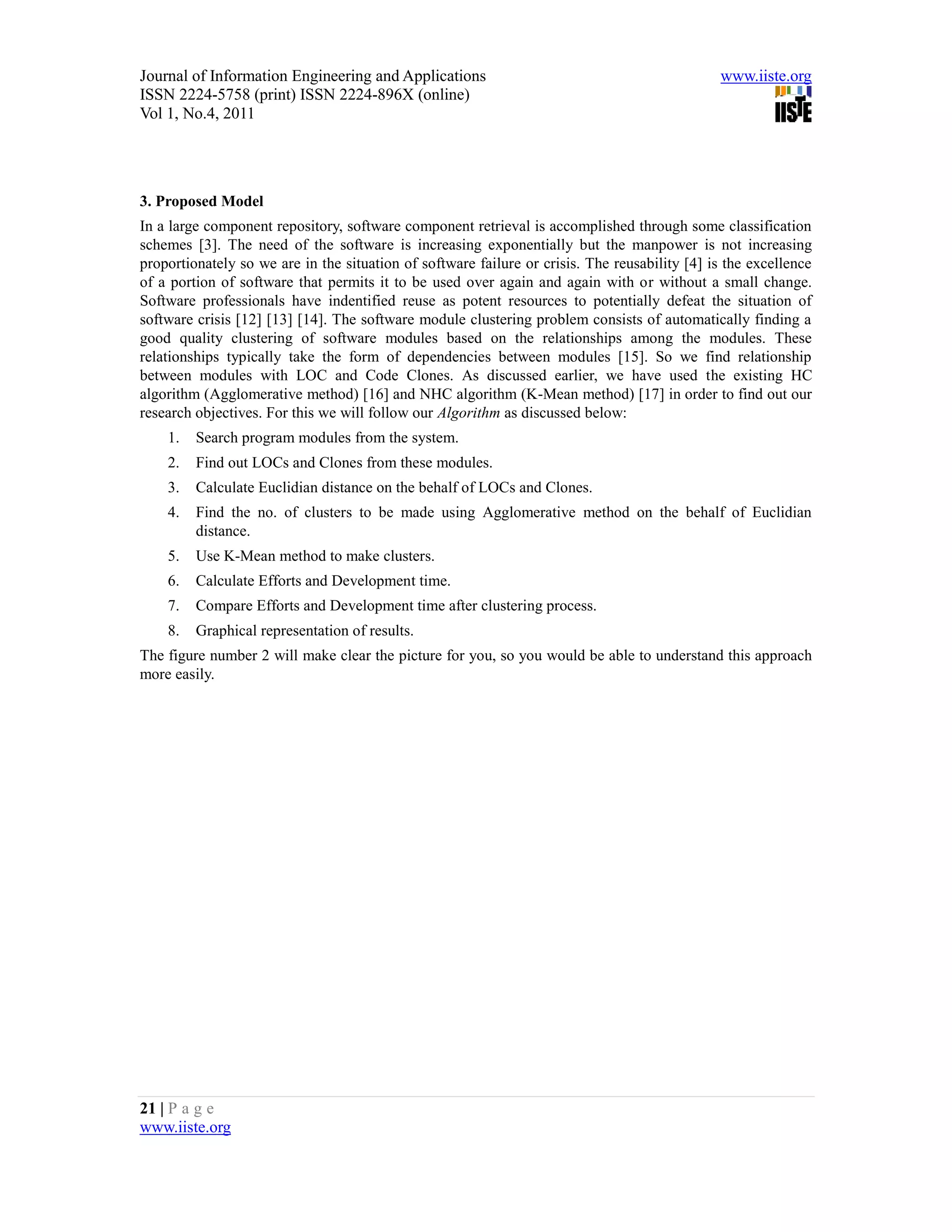 11 Software Modules Clustering An Effective Approach For Reusability Pdf