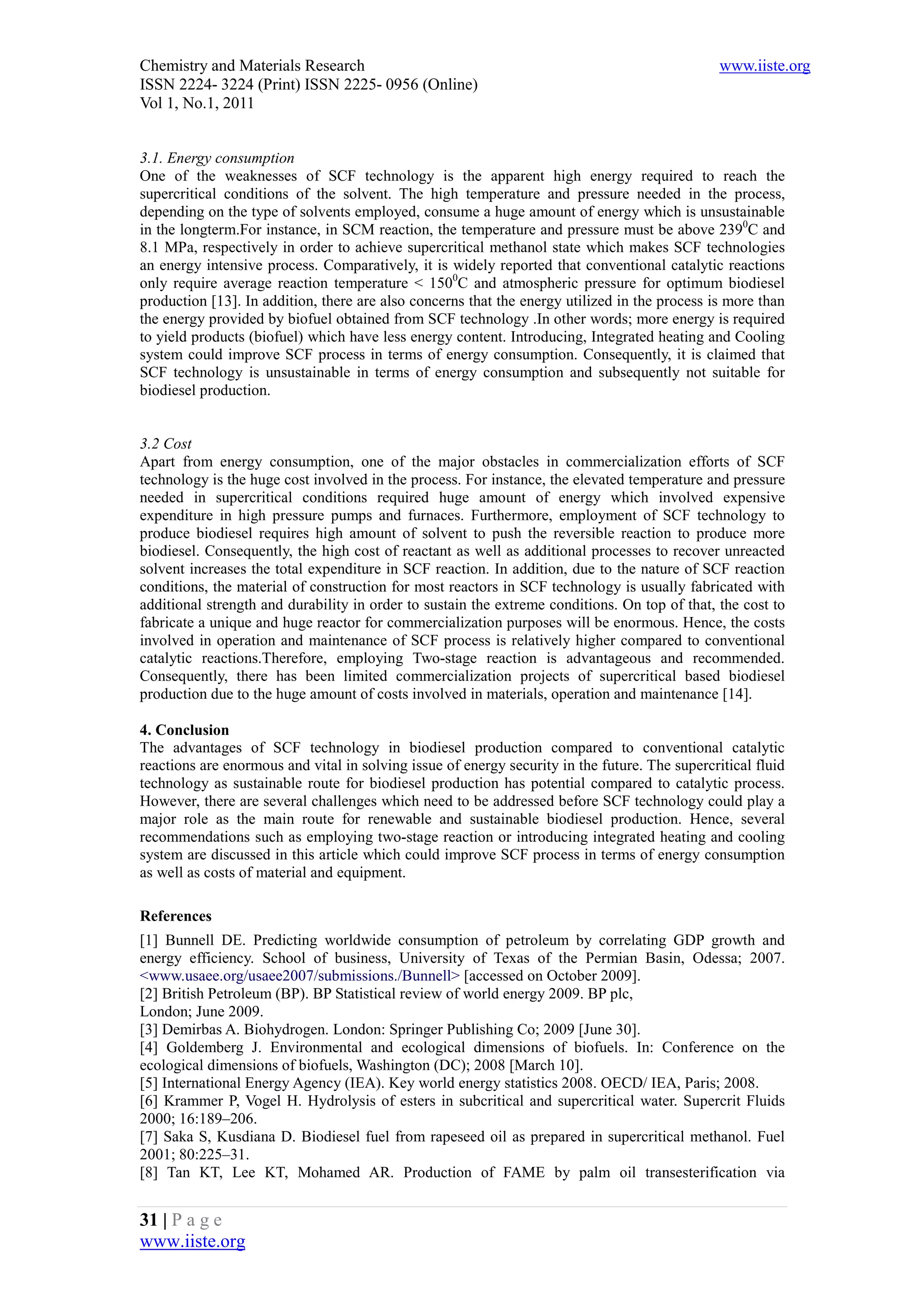 11.supercritical fluid technology in biodiesel production | PDF