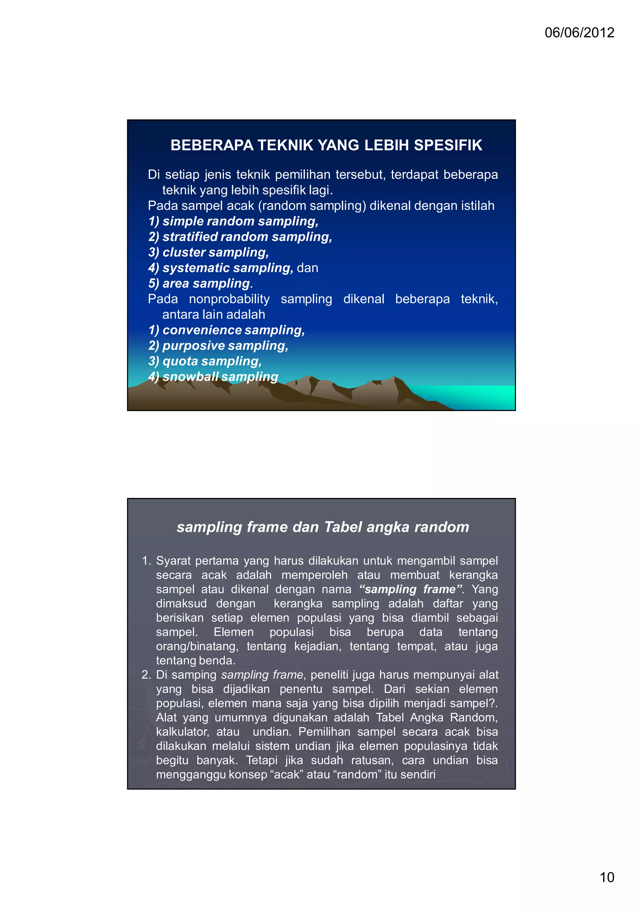 11 teknik sampling | PDF