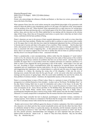 11.the age of harold pinter the period of transition and trauma | PDF