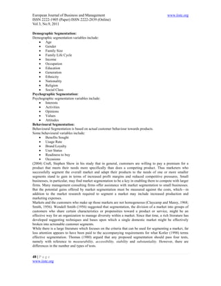 11.the basis of market segmentation | PDF