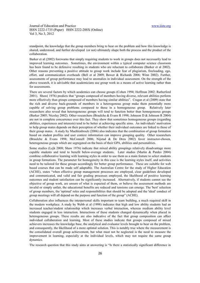 11.the efficacy of homogeneous groups in enhancing individual learning ...