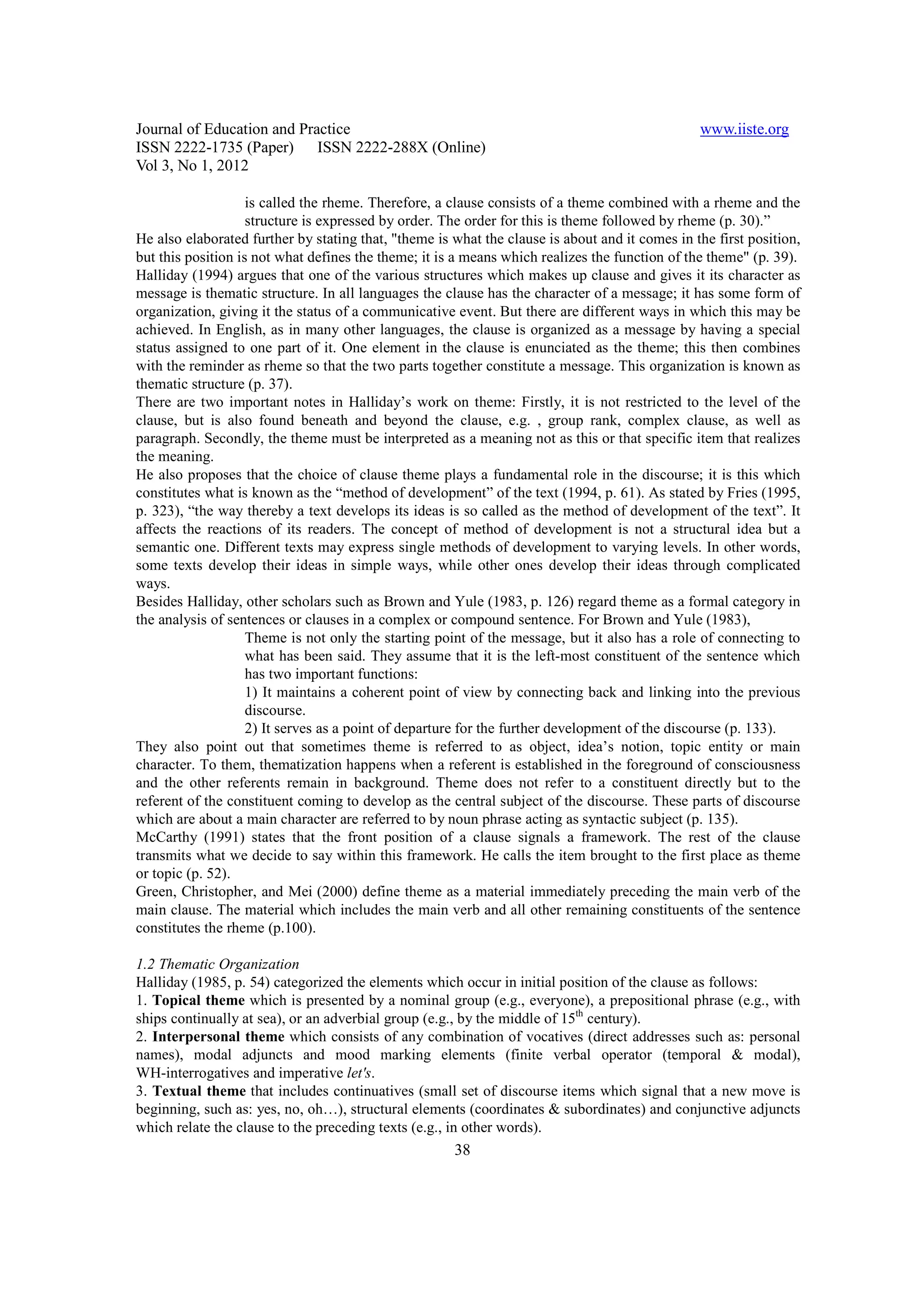 11.the essence of thematic structures in the academic translated texts ...