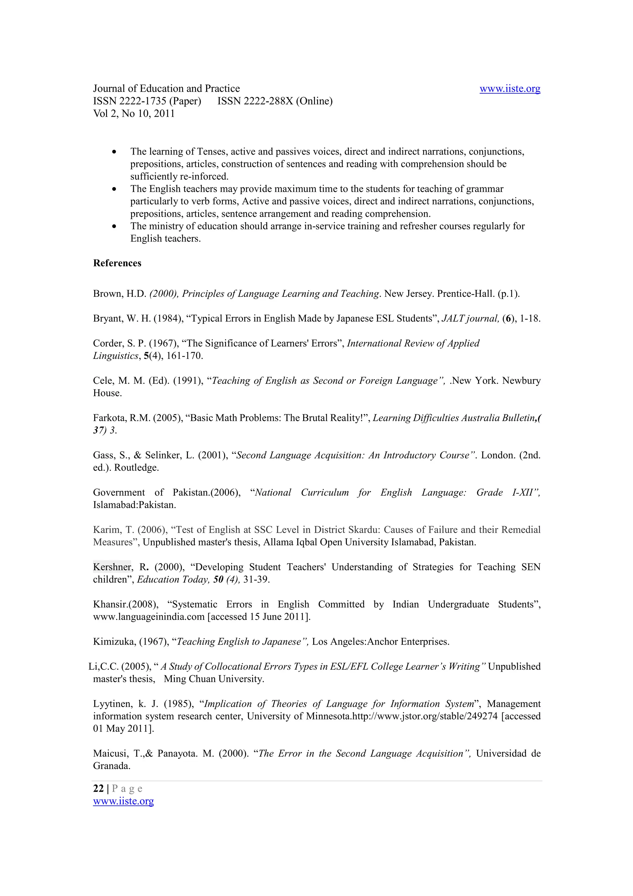 11.the nature of difficulties in learning english by the students at secondary school level in ...