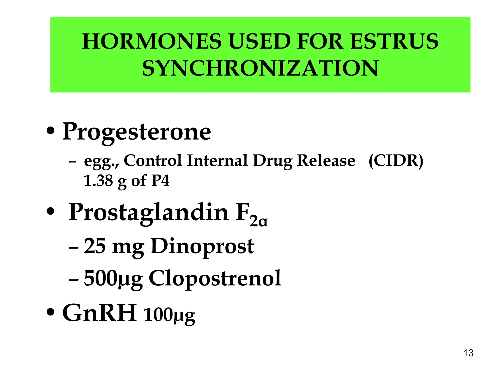11 ther 608 estrous cycle luteal phase & synchronization | PPT