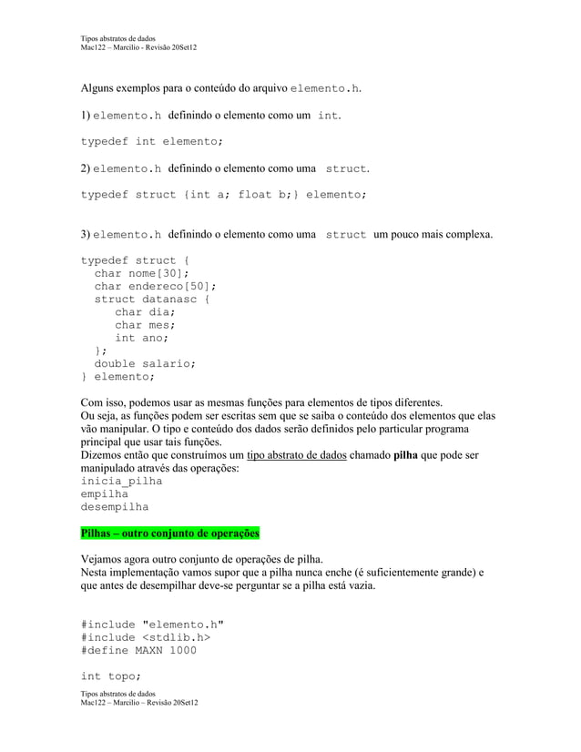 11 tipos abstratos de dados | PDF 11 tipos abstratos de dados | PDF