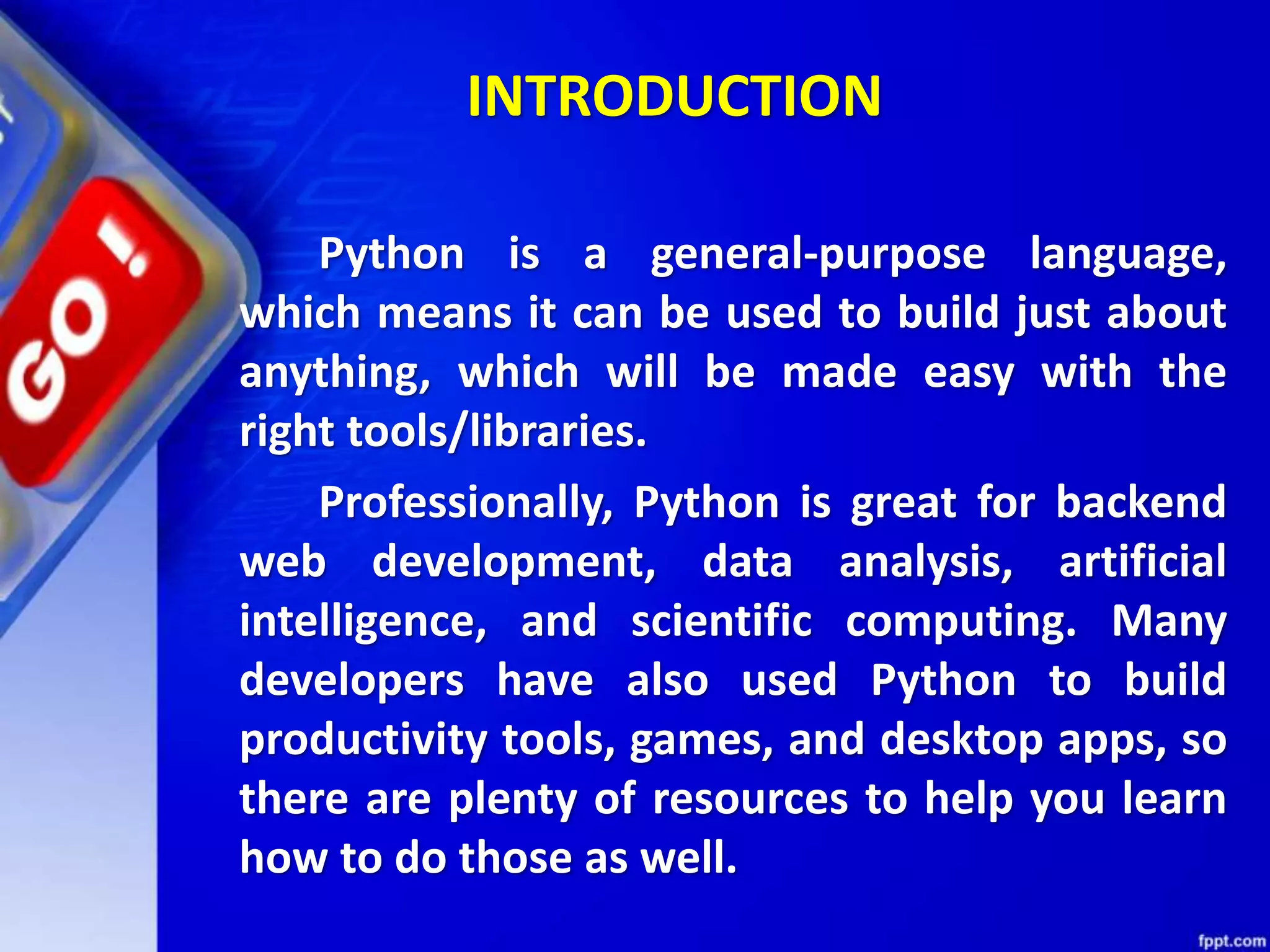 11 Unit1 Chapter 1 Getting Started With Python | PPTX 11 Unit1 Chapter 1 Getting Started With Python | PPTX