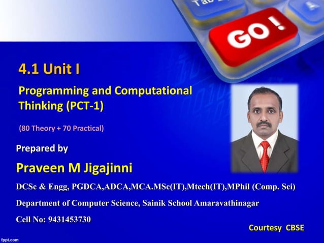 11 Unit1 Chapter 1 Getting Started With Python | PPTX | Programming Languages | Computing