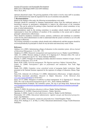 11.utilization of committee system and secondary school principals | PDF