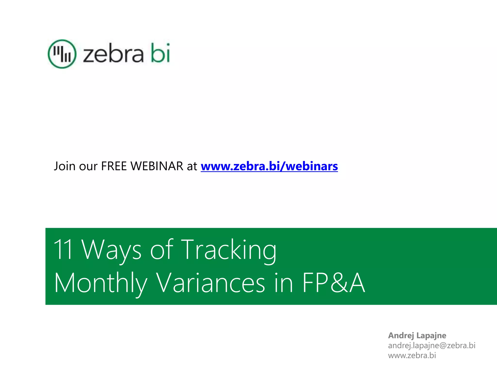 11 Ways of Tracking Monthly Variances in FP&A | PPTX