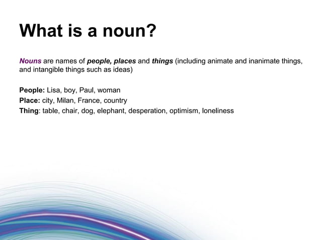 Foundations of Grammar 11: What is a noun? | PPT